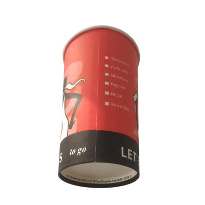 China 16 oz Copas de papel frío Revestimiento a base de agua Rojo para llevar pared única en venta