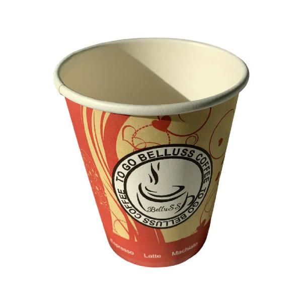 Quality 7 Oz PE Coating Takeaway Coffee Cups Classic Design Single Wall Offset Printing for sale