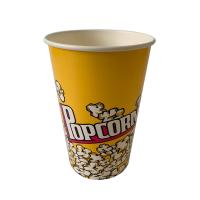 Quality Wood Pulp 46 Oz Popcorn Cups Customized PE Lining Disposable Popcorn Cup for sale