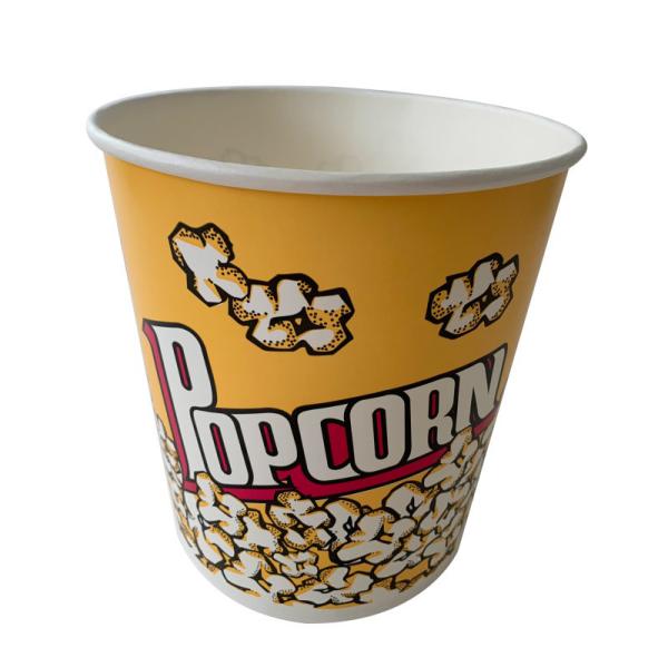 Quality Custom 130 Oz Paper Popcorn Buckets With PE Coating Single Wall for sale