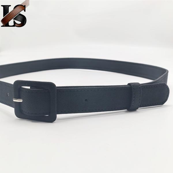 Quality Ladies Fabric Covered Microfiber leather Belt Fashion Casual Customizable Waist With Fabric Buckle Dress Belt for sale