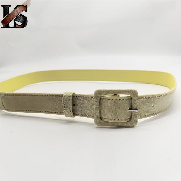 Quality Fabric-Covered Waist Belt With Hanging Washer Craft Alloy Pin Microfibre Ladies Belt for sale