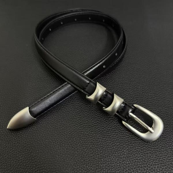Quality 2026 New Arrival, Dual-Lock Pin Buckle, Silver Buckle Belt, Trendy Unisex Belt, Minimalist Jeans Belt, Versatile Fashion Belt for sale