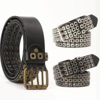 Quality Unisex European and American style belt, trendy dark hollow rivet punk belt, for sale