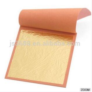 China New Style and Hot Sale 24 K Real Gold Leaf 8*8 CM For Facial Mask sheet form with 98%-99% of Gold Content for sale