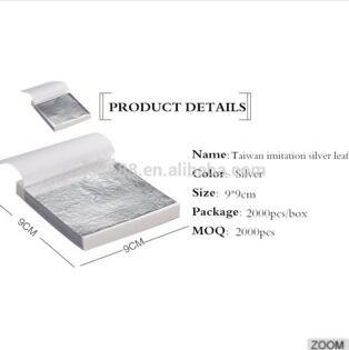 China Taiwan  Imitation  Silver Leaf Foil Paper For Gilding Decoration Art Work Craft for sale