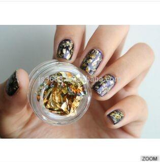 China Creactive and Variegated foils Chips Nail Art Decal Design Decoration DIY 16 colors 6 or 9 jars for sale