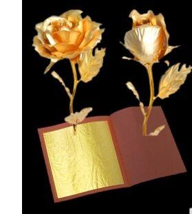 China 2017 Factory wholesale new brand 18k pure gold leaf 8*8 CM 75% gold content for decoration crafts for sale