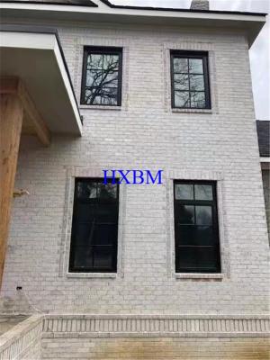 China PVDF Black Color Laminated Glass Aluminum Casement Windows Thermal Break Soundproof for sale