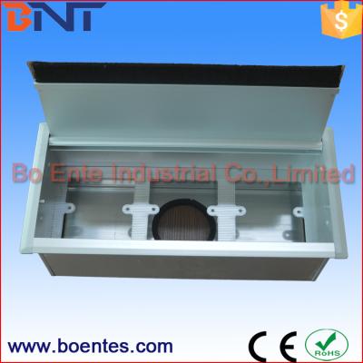 China Flip Up Tabletop Interconnect Box Silver Color For Office / Multimedia Classroom for sale