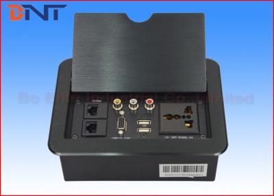 China Multi Functional Manual Flip Up Outlet , Hidden Desk Mounted Power Sockets for sale