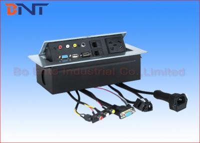 China Konferenz-verzinken Universalschreibtisch-Knall-oben Sockel Legierung mit Sockel HDMI VGA zu verkaufen