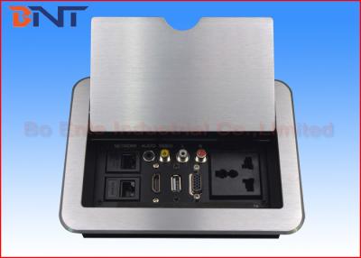China Conference Room Table Electrical Outlets , Flip Up Desk Mounted Power Sockets for sale