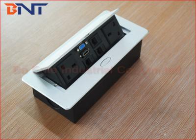 China Hydraulischer Oval-Knall-oben Schreibtisch-Knall herauf Sockel mit BRITISCHER Standardsteckdose zu verkaufen