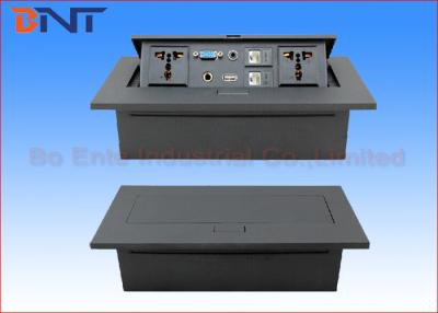 Chine Bruit audio caché du bureau 3,5 vers le haut des prises matte noire, prise d'alimentation d'énergie pour le dessus de table à vendre