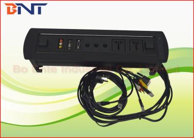 China Conference Desk Mounted Power Sockets With USB / RJ45 / VGA Connection Cables for sale