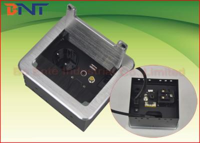 China Conference Table Power Outlets , Brushed Cover Manual Flip Up Outlet With HDMI for sale