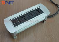 China Desk Mounted Manual Rotating Power Socket Outlets with 3 * Power + 2 * USB Data for sale