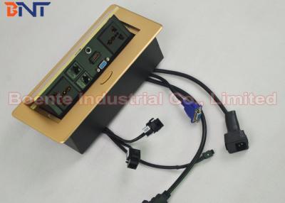 Chine Le bureau de couleur d'or sautent vers le haut des prises autour du type faisant le coin 110 | 240 V à vendre