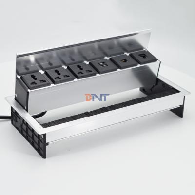 China Conference Table Hidden Desktop Socket Box Flip Up Power Outlet for Office zu verkaufen