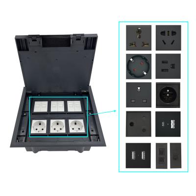 China Manual opening Hidden floor sockets Water Proof Floor Socket ABS plastic material ground Pop Up sockets for sale