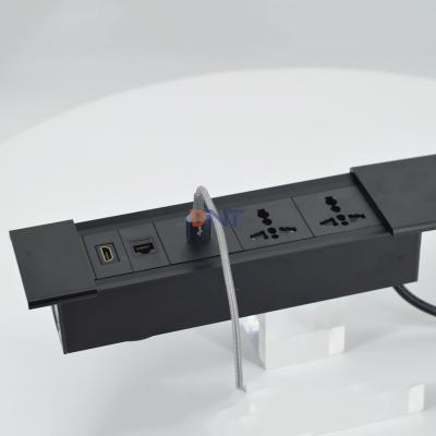 China Multi-Functional Sliding Cover Power Socket for Office Desks with USB Charge Module type for sale