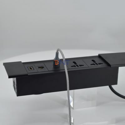 China Multi-Functional Sliding Cover Power Socket for Office Desks with USB Charge Module type for sale
