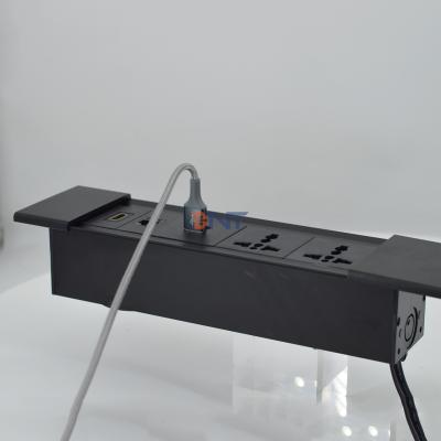 China Multi-Functional Sliding Cover Power Socket for Office Desks with USB Charge Module type for sale