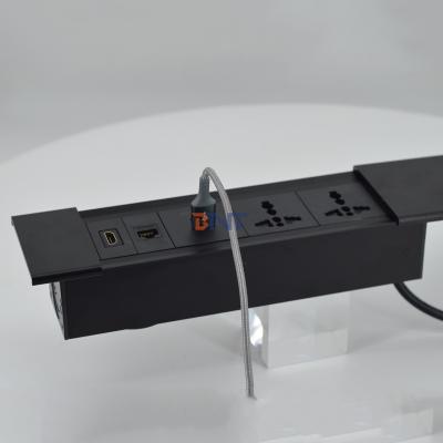 China Multi-Functional Sliding Cover Power Socket for Office Desks with USB Charge Module type for sale