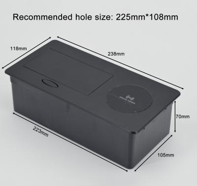 China Wireless Charger Aluminum Conference Office Table Socket Charger for sale