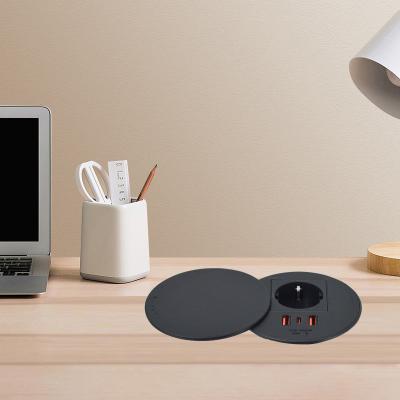 China Office Furniture round  EU power outlet & 2 usb a+ 1c for sofa coffee table charging station for sale
