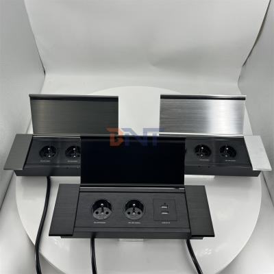 China Embedded Design Power Outlet Socket Electrical Equipment  Furniture Outlet Multiple Plug Socket With Sliding Flip Cover for sale