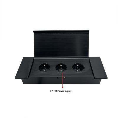 China Embedded Design Power Outlet Socket Electrical Equipment  Furniture Outlet Multiple Plug Socket With Sliding Flip Cover for sale