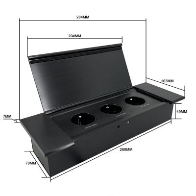 China Embedded Design Power Outlet Socket Electrical Equipment  Furniture Outlet Multiple Plug Socket With Sliding Flip Cover for sale