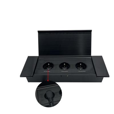 China Embedded Design Power Outlet Socket Electrical Equipment  Furniture Outlet Multiple Plug Socket With Sliding Flip Cover for sale