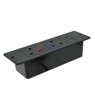 China UK Standard Custom AC Power Socket Plastic Furniture Wall Socket with 2 Outlets 1 USB & 1 Type C Port 16A Rated Current for sale