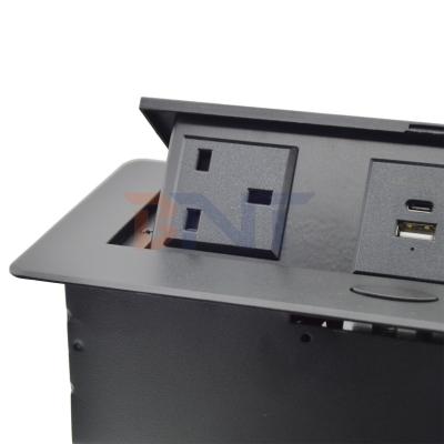 China Custom Pop-Up Design Electric Power UK Plug Socket Flush Mount 2 Outlets Tabletop Socket for Meeting & Conference Tables for sale