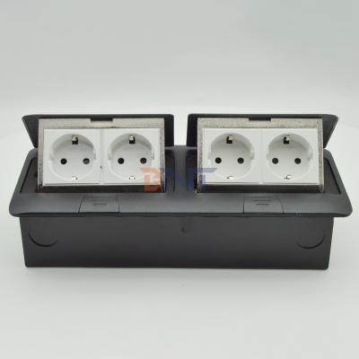 China Aluminum Alloy Floor Socket Pop-up Waterproof Hidden Ground Socket Plug 4 Outlet Power Socket for sale