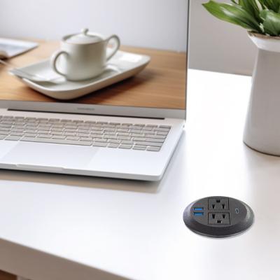 China Round Sofa Set Embedded Electric Power Socket with 2 US Standard Power Outlets & Dual USB A Charging Socket Modern Furniture for sale