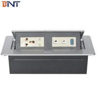 China Oval Pop Up Button Brushed  Zinc Alloy 3Mm Panel Thickness  Tabletop Pop Up Power Data Socket for sale