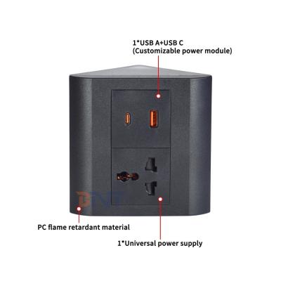 China Universal Socket for Office & Home 1 Outlets Tabletop Power Socket with USB A+C Outlets IP44 for Multiple Devices for sale