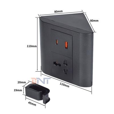 China Universal Socket for Office & Home 1 Outlets Tabletop Power Socket with USB A+C Outlets IP44 for Multiple Devices for sale