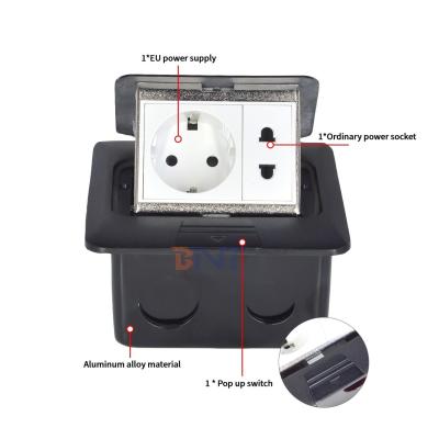 China Waterproof EU Power Ground Socket Slow Pop-up Hidden Floor Socket with Low Price for sale