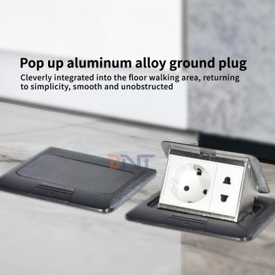 China Waterproof EU Power Ground Socket Slow Pop-up Hidden Floor Socket with Low Price for sale