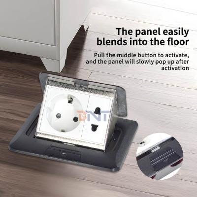 China Waterproof EU Power Ground Socket Slow Pop-up Hidden Floor Socket with Low Price for sale