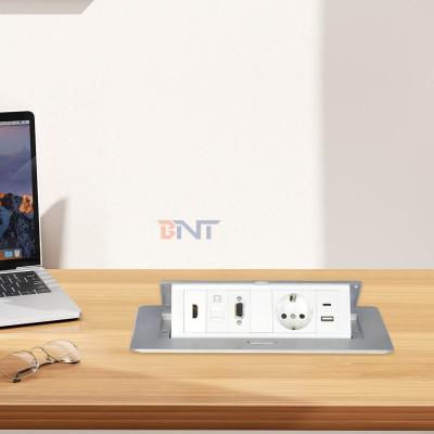 China Aluminum Alloy Pop-up Tabletop Power Socket EU power socket with Modular Configurations for sale
