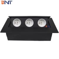 China Multifunctional Tabletop Pop Up Socket , Square Corner Flip Up Power Outlet for sale