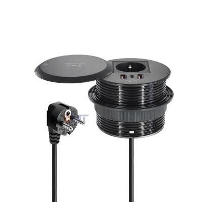 China Embedded Design Table or Sofa Power Outlet EU Standard Power Socket With 2 Type A+1 Type C Charging Ports for sale