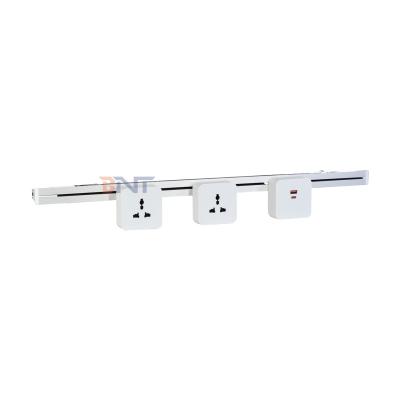 China New Removable Ultra narrow track socket Convenient Wall-Mounted Multi-Outlet Power Rail Track Socket for sale