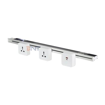 China New Removable Ultra narrow track socket Convenient Wall-Mounted Multi-Outlet Power Rail Track Socket for sale